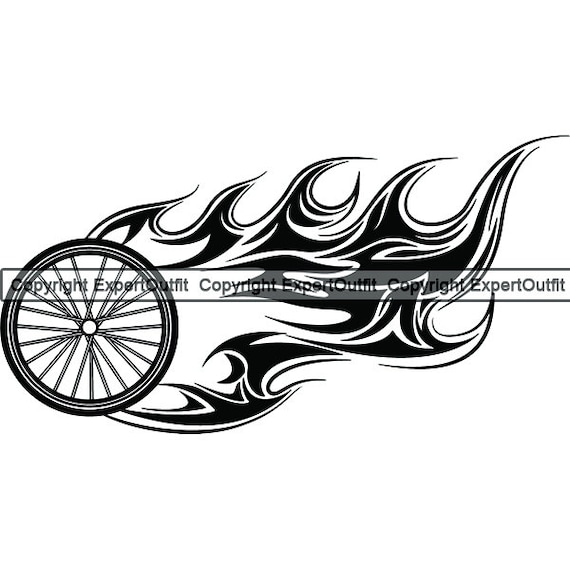 Bicycle Tire Wheel Motion Hot Fire Flames Bike Race Racing - Etsy