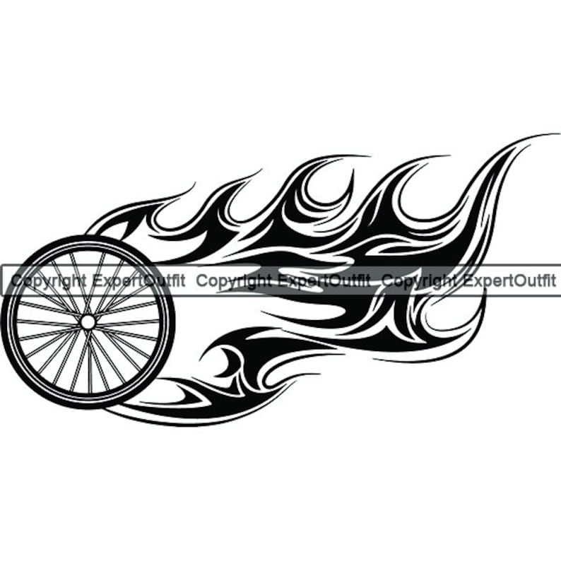 Bicycle Tire Wheel Motion Hot Fire Flames Bike Race Racing Equipment ...