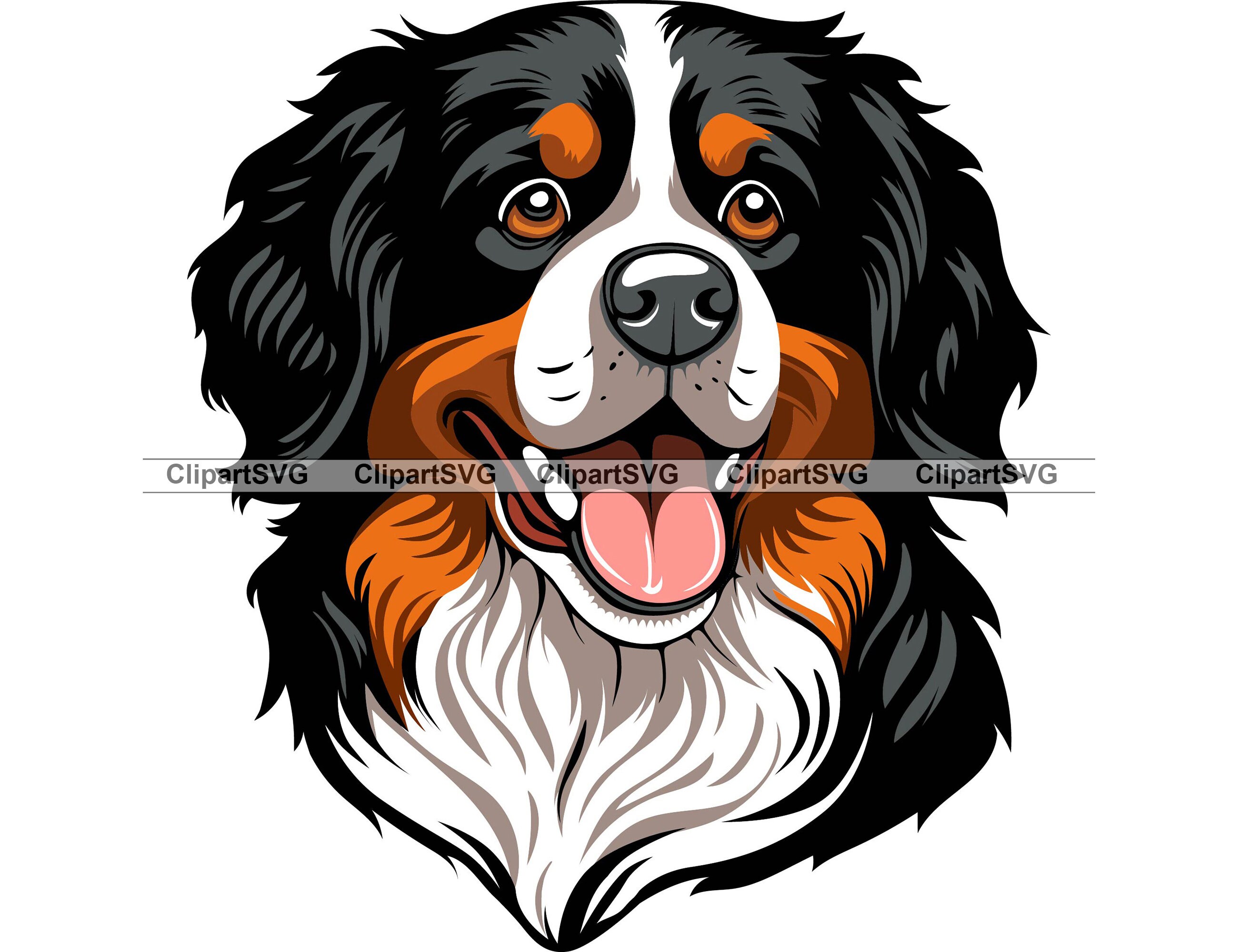 Bernese Mountain Dog Smiling Cute Puppy Face Canine Breed - Etsy