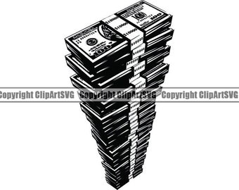 Money Cash Stack Icon Dollar Bills Currency Business Advertising Design Element Logo .SVG .EPS ...