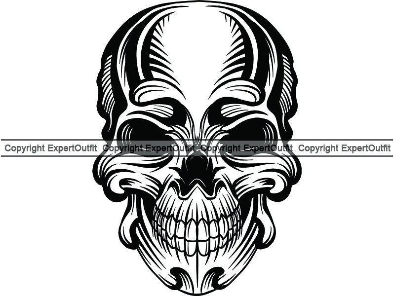 Skull 78 Evil Grin Killer Tattoo Face Head Skeleton Bone - Etsy
