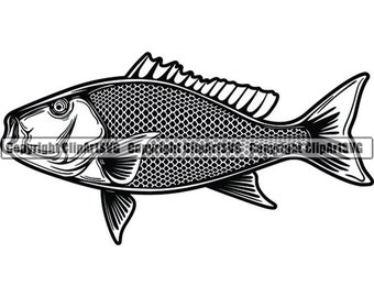 Fish Svg 1 Snapper Fish Svg Snapper SVG Snapper DXF - Etsy