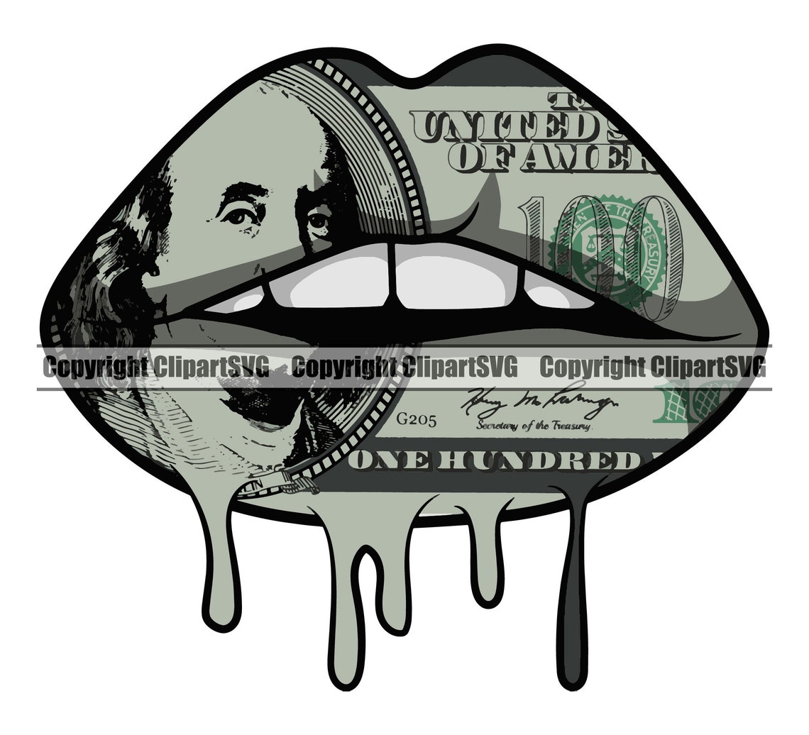Lips Money Drip Dripping Cash 100 Dollar Bill Rich Mouth Mask - Etsy