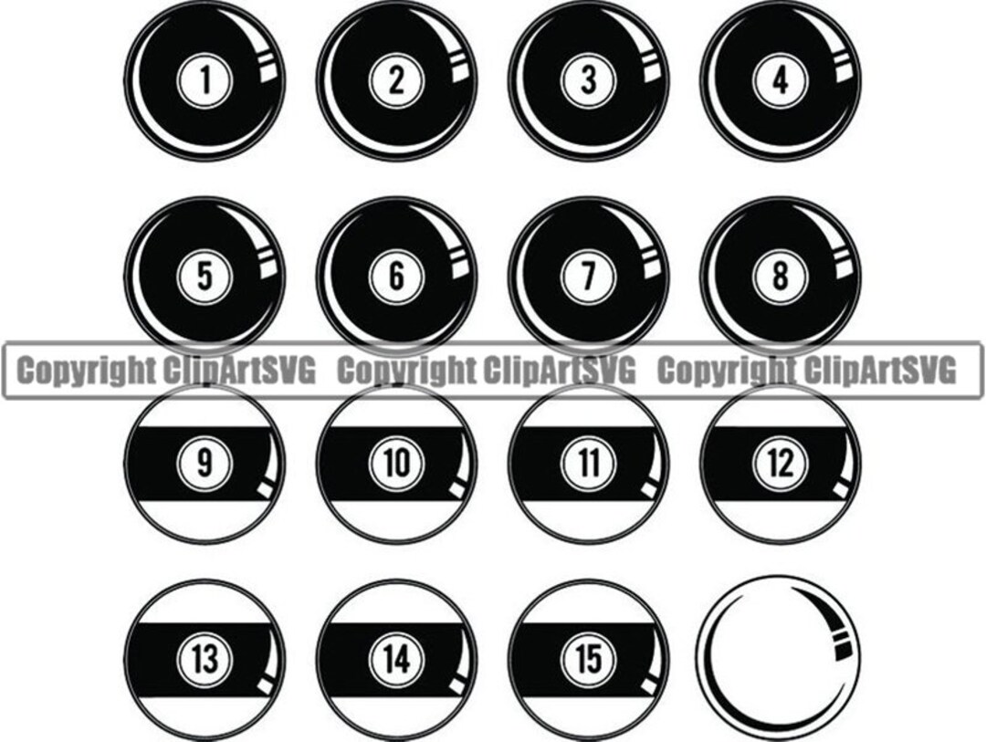 Billiards Ball Set #1 Eight 8 Nine 9 Ball Sports Pool Game Snooker ...