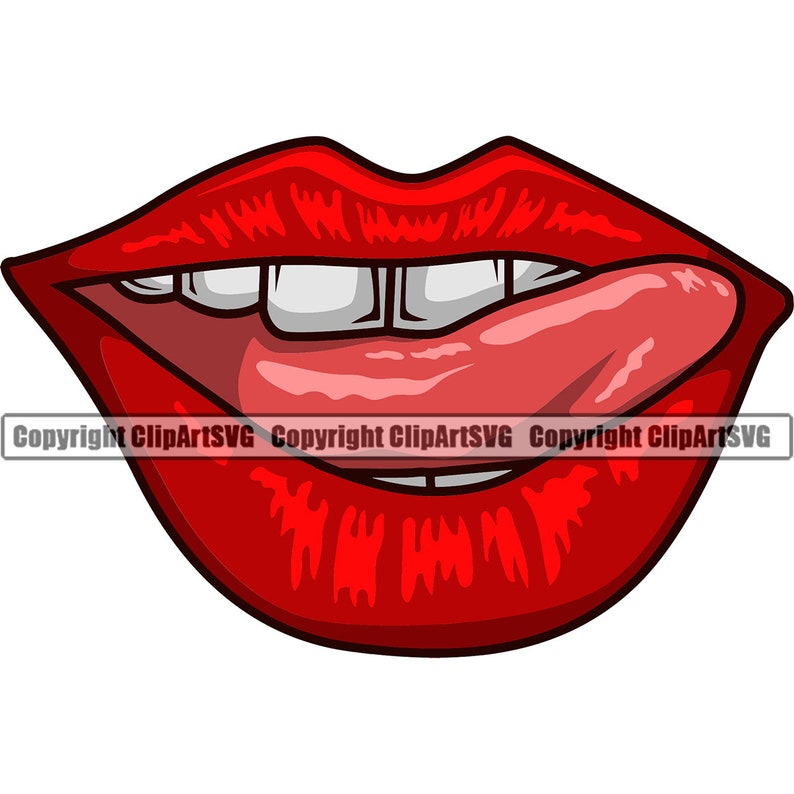 Sexy Woman Tongue Lick Licking Lip Gloss Mouth Female Girl Beauty Makeup Lipstick Sex Retro Art