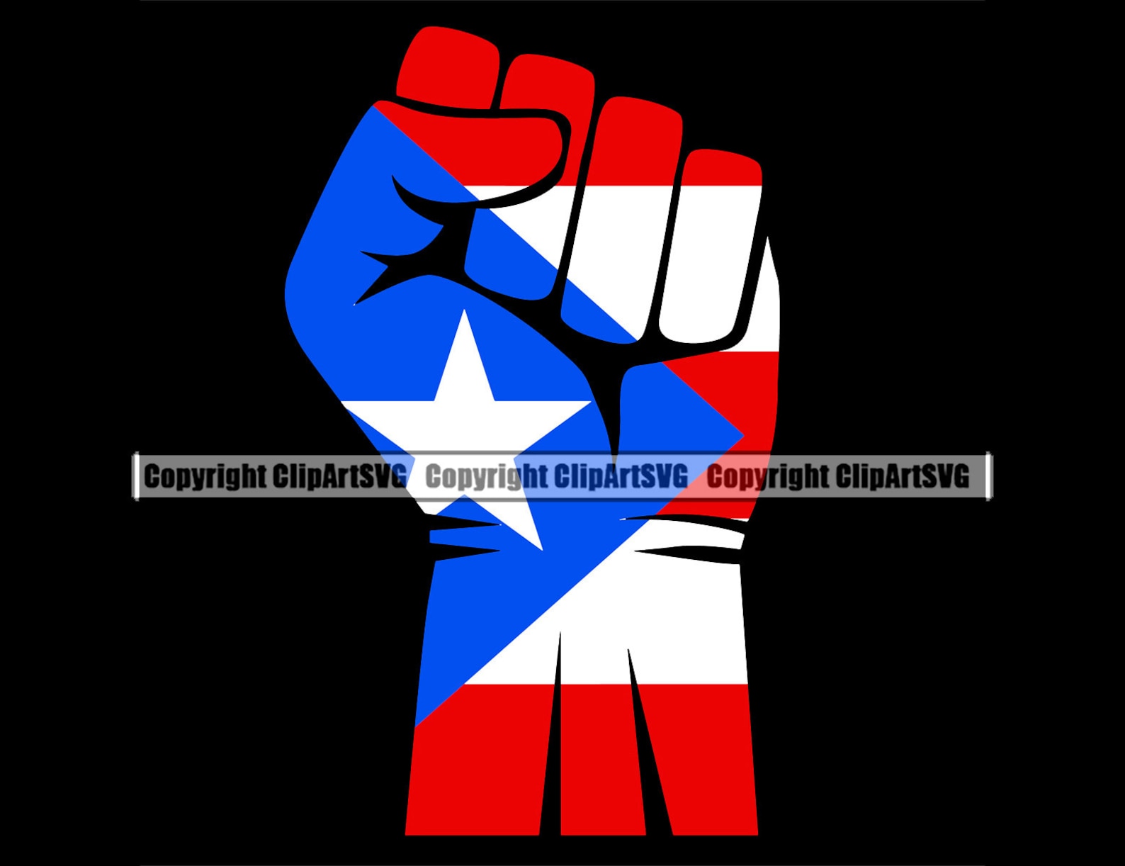 Puerto Rico Rican Power Fist Unite Unity Flag Country World Nation Map ...
