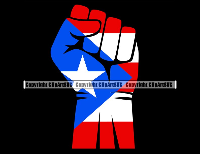 Puerto Rico Rican Power Fist Unite Unity Flag Country World Nation Map ...