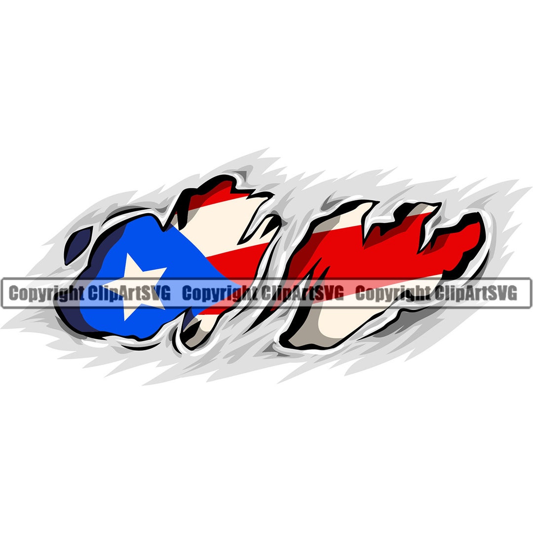Puerto Rico Rican Distressed Ripped Skin Torn Shirt Showing Flag ...