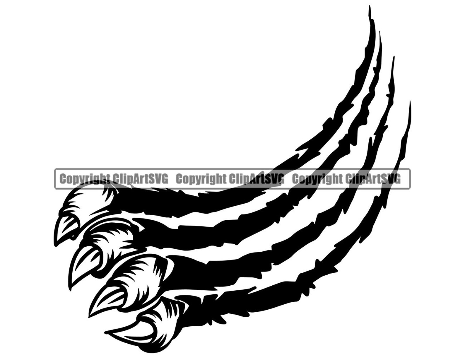 Animal Claw Nail Scratch Slice Rip Ripped Wild Paw Foot High - Etsy