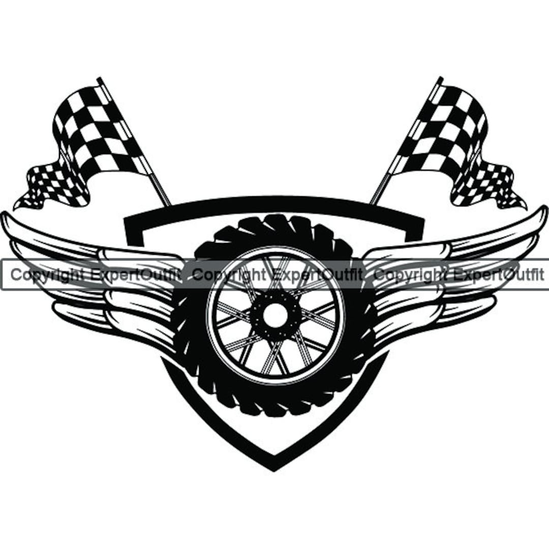 Racing Race Racer Logo Piston Checkered Flag Tire Contest Automobile ...