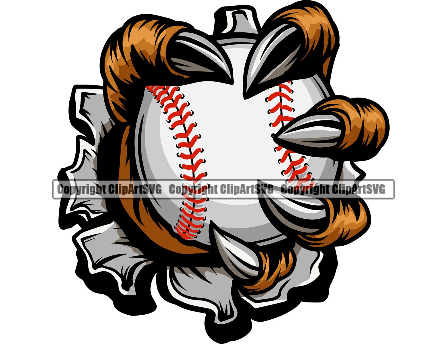 Animal Claw Torn Hold Holding Baseball Ripped Wild Paw Foot | Etsy