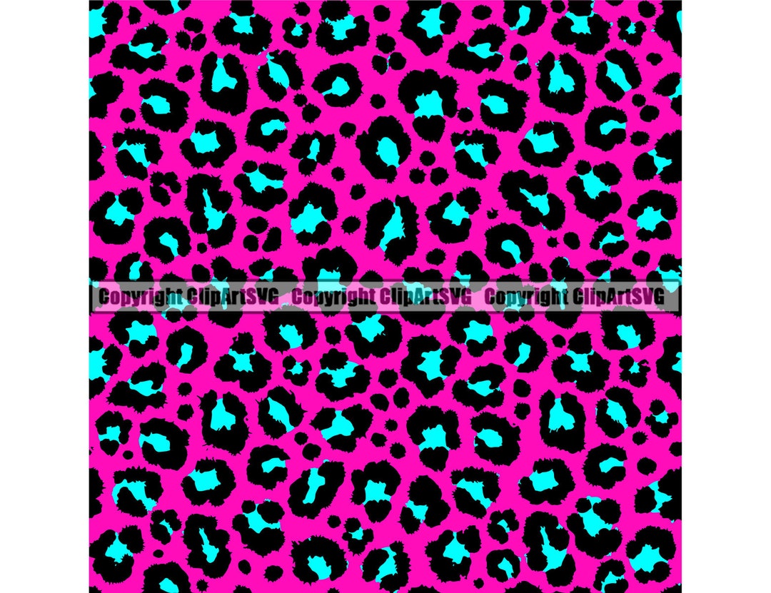 Cheetah Leopard Seamless Pattern Blue Hot Pink Jaguar Animal Print Wrap ...