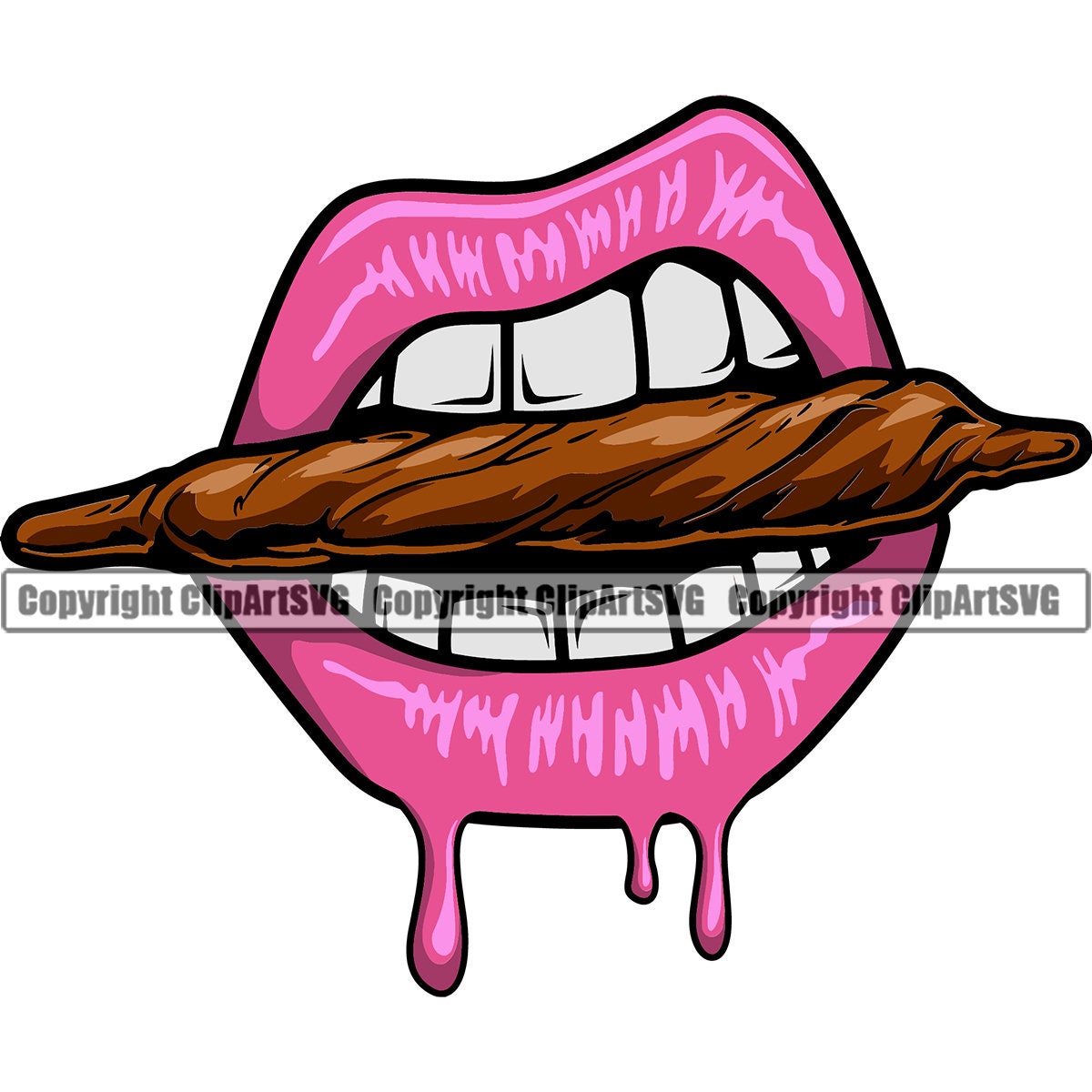 Sexy Lips Bite Marijuana Blunt Cannabis Drip Dripping Mouth Mask Woman ...