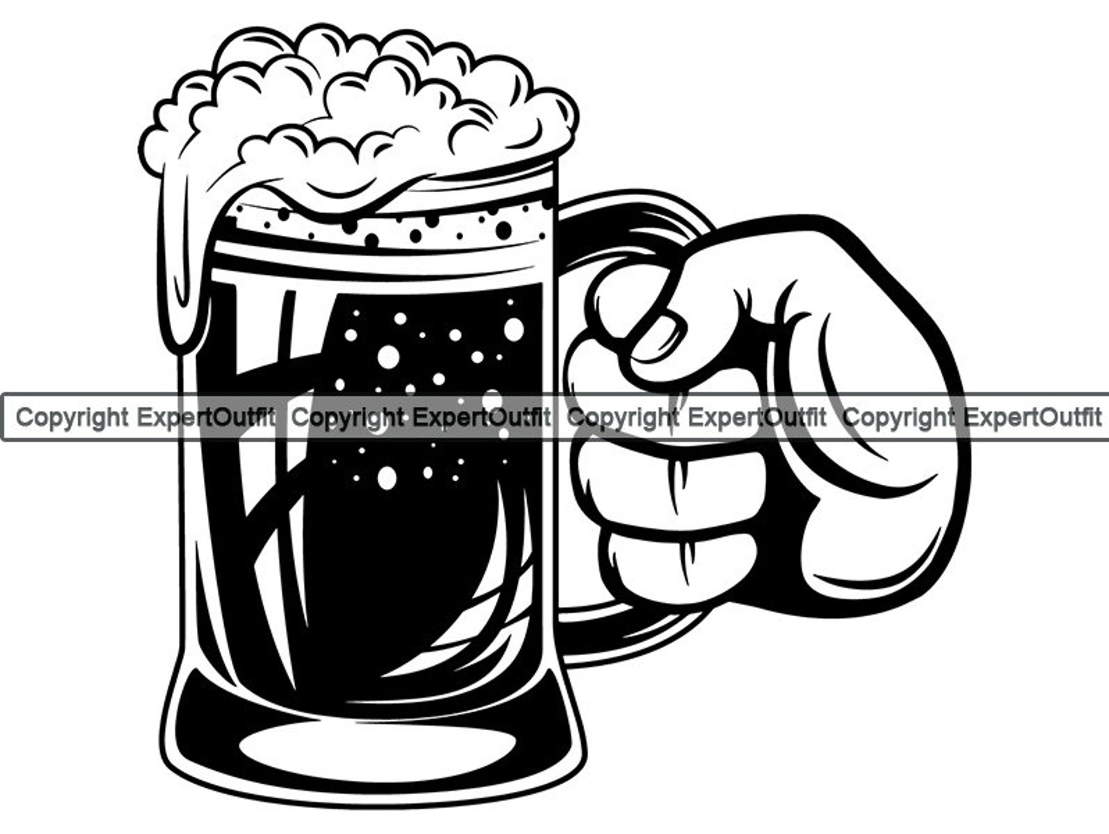 Hand Holding Draft Beer Mug Foam Drinking Bar Tavern Bartender - Etsy