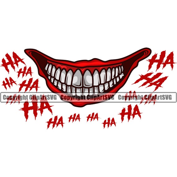 Joker Smile Clown Laughing Ha Funny Mouth Mask Evil Grin | Etsy