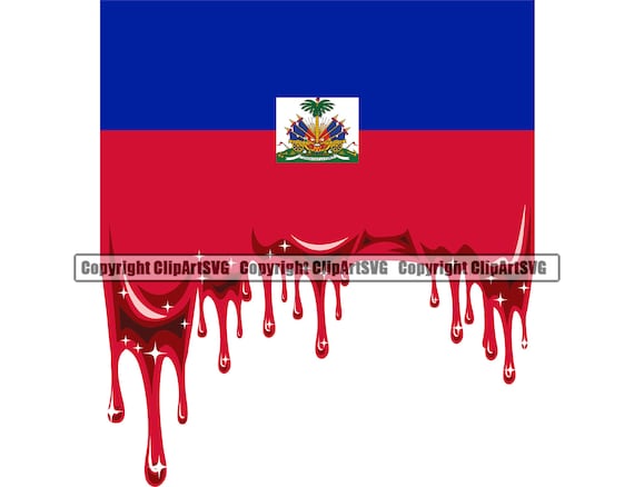 Haiti Haitian Drip Dripping Melt Melting Flag Country World | Etsy
