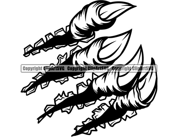 Animal Claw Torn Scratch Scratches Rip Ripped Wild Paw Foot - Etsy