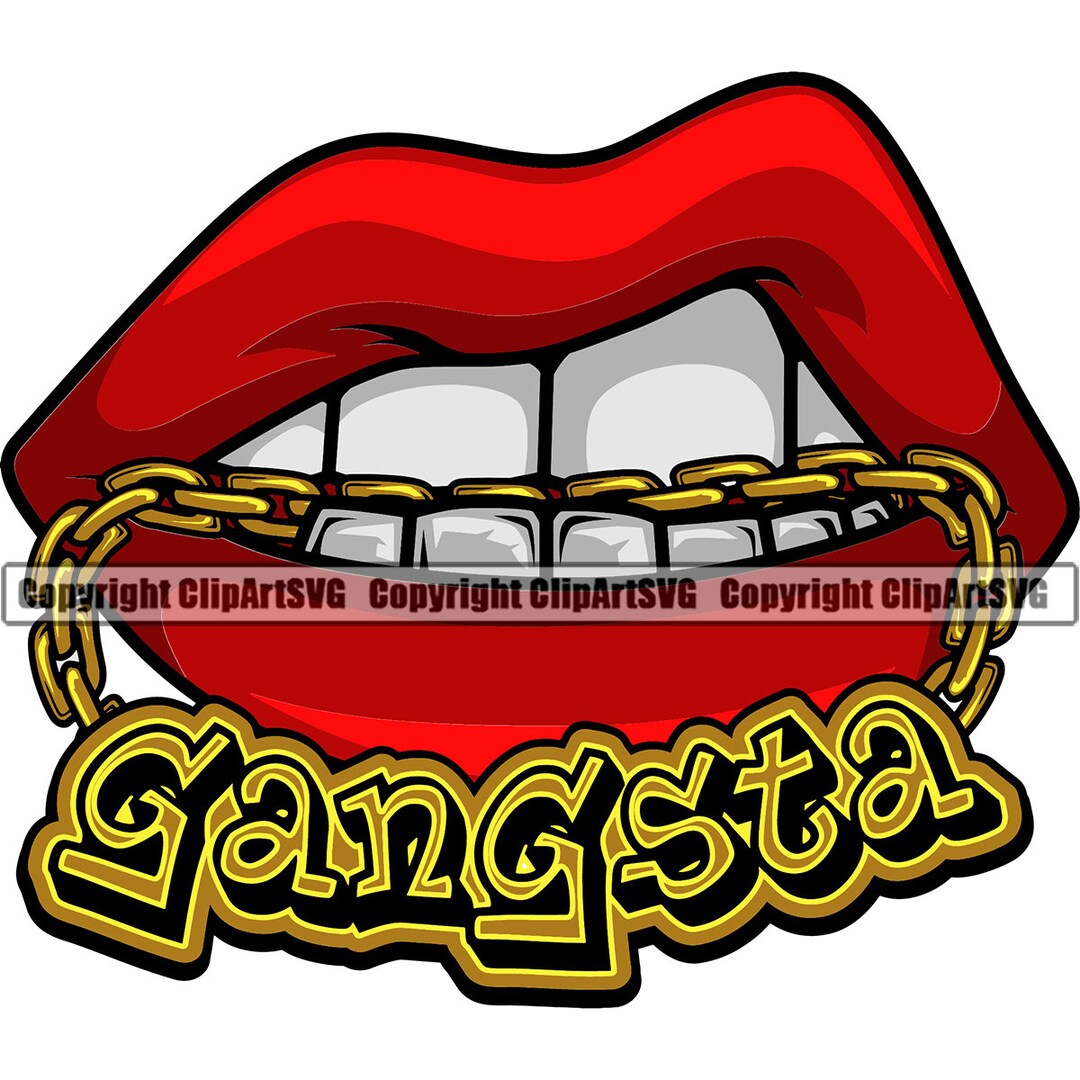 Sexy Lips Mouth Teeth Bite Chain Gangsta Charm Thug Grill Mask Woman ...