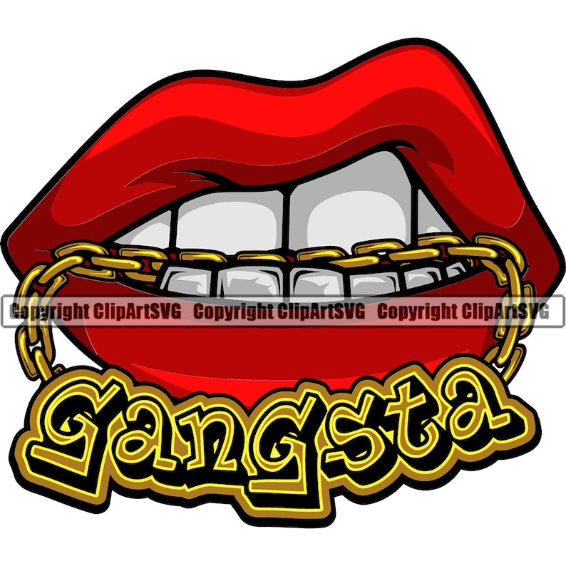 Sexy Lips Mouth Teeth Bite Chain Gangsta Charm Thug Grill Mask - Etsy