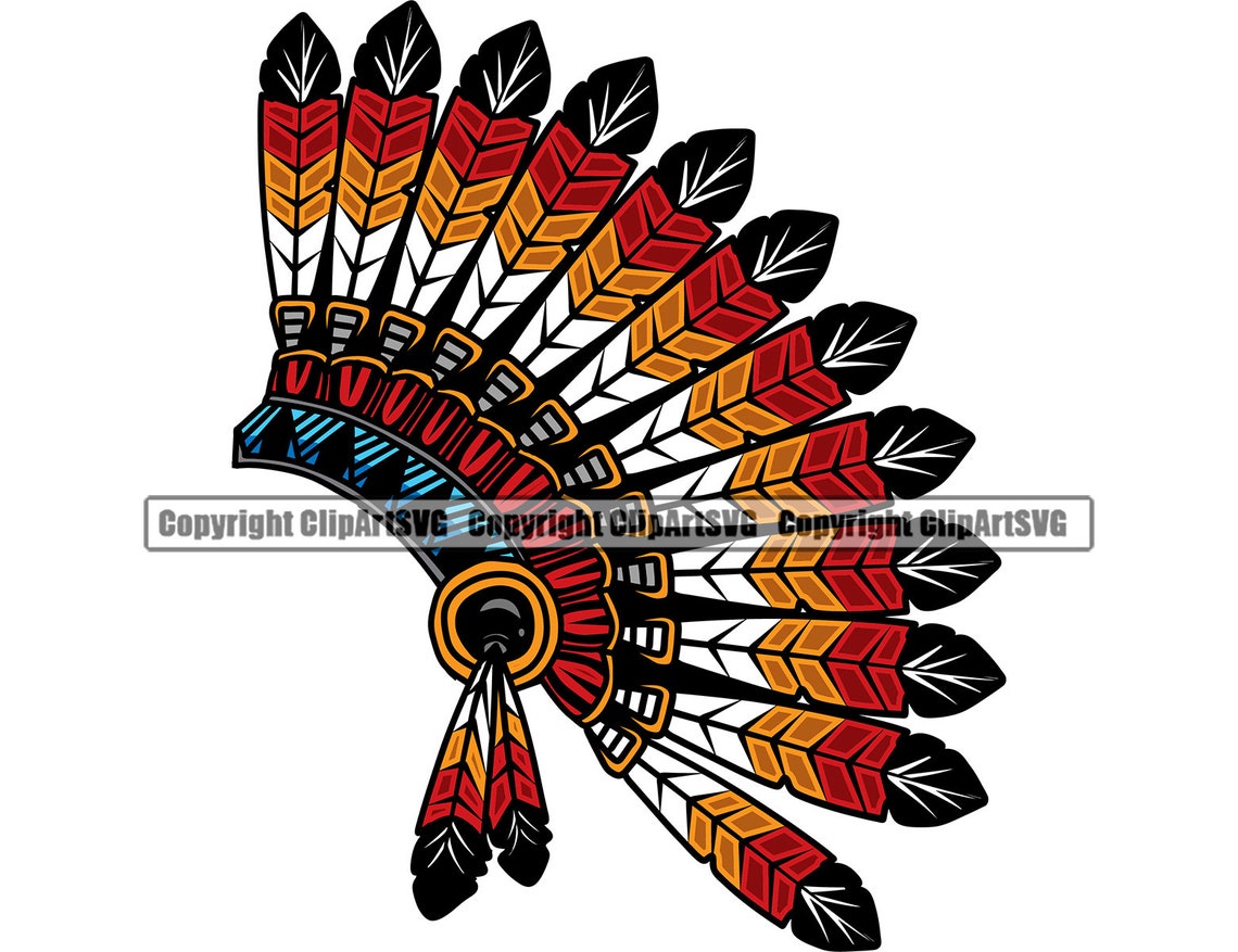 Native American Indian Headdress Feather Hat Cap Old Wild West - Etsy