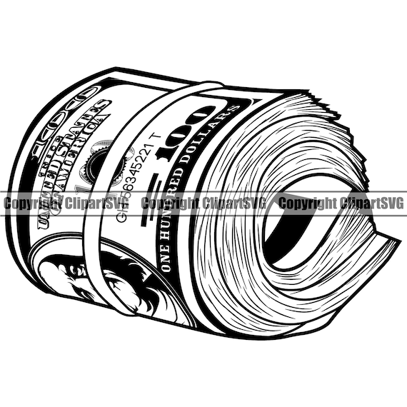 Money Roll 100 Hundred Dollar Bill Rubber Band Stack Knot Cash - Etsy
