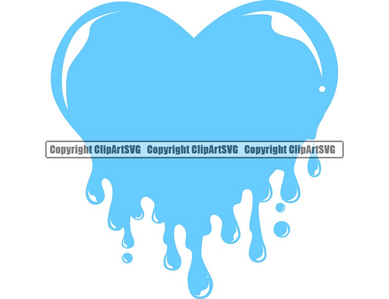 Water Wet Heart Love Drip Dripping Clear Blue Pure Aqua Rain Drop ...