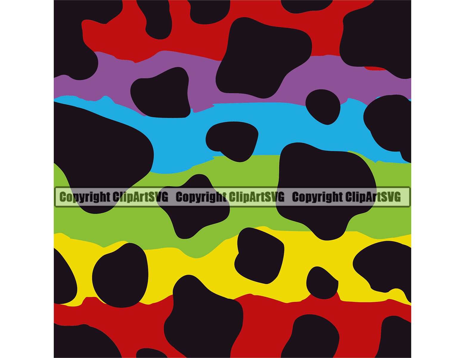 Cow Seamless Pattern Rainbow Animal Print Wrap Decor Art - Etsy