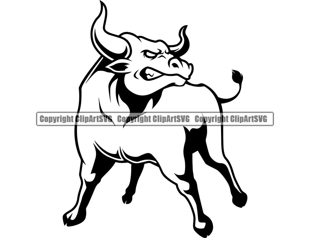 Bull Angry Muscle Steer Cowboy Western Cattle Mean Animal School Team ...