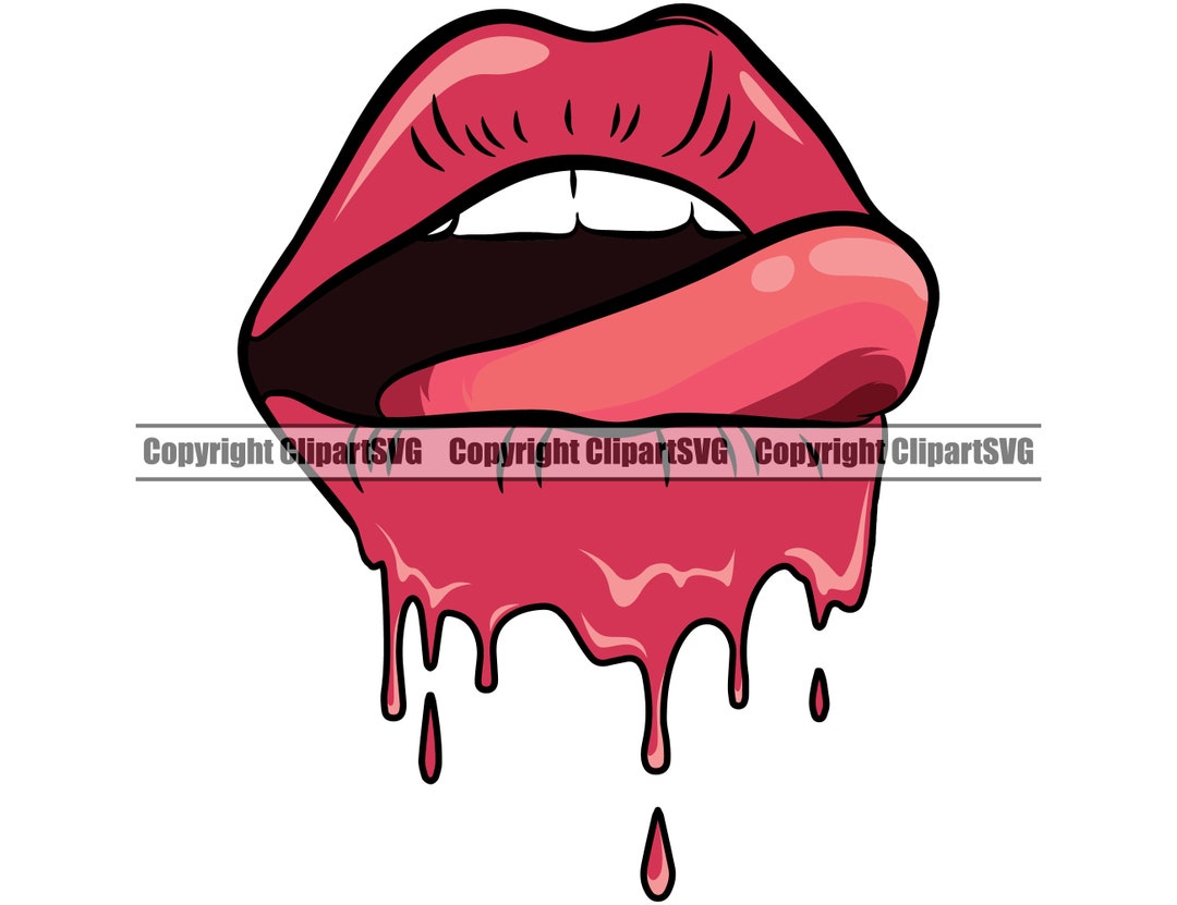 Sexy Lips Tongue Lick Mouth Teeth Gloss Glossy Shinny Doctor Mask Melt Melting Drip Dripping Sex