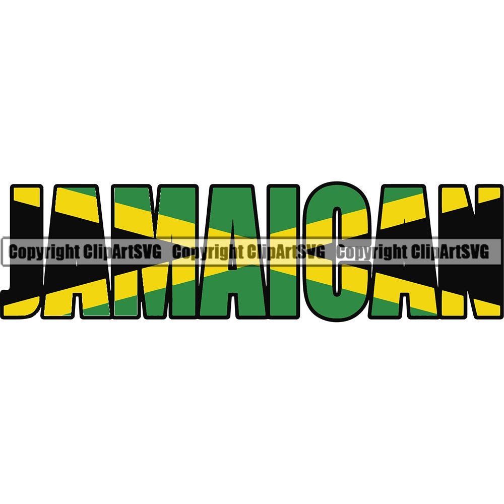 Jamaica Jamaican Name Word Text Flag Country World Nation Map | Etsy