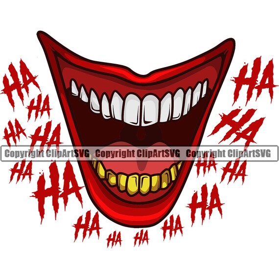Joker Smile Gold Teeth Thug Clown Scary Mouth Mask Evil Grin - Etsy