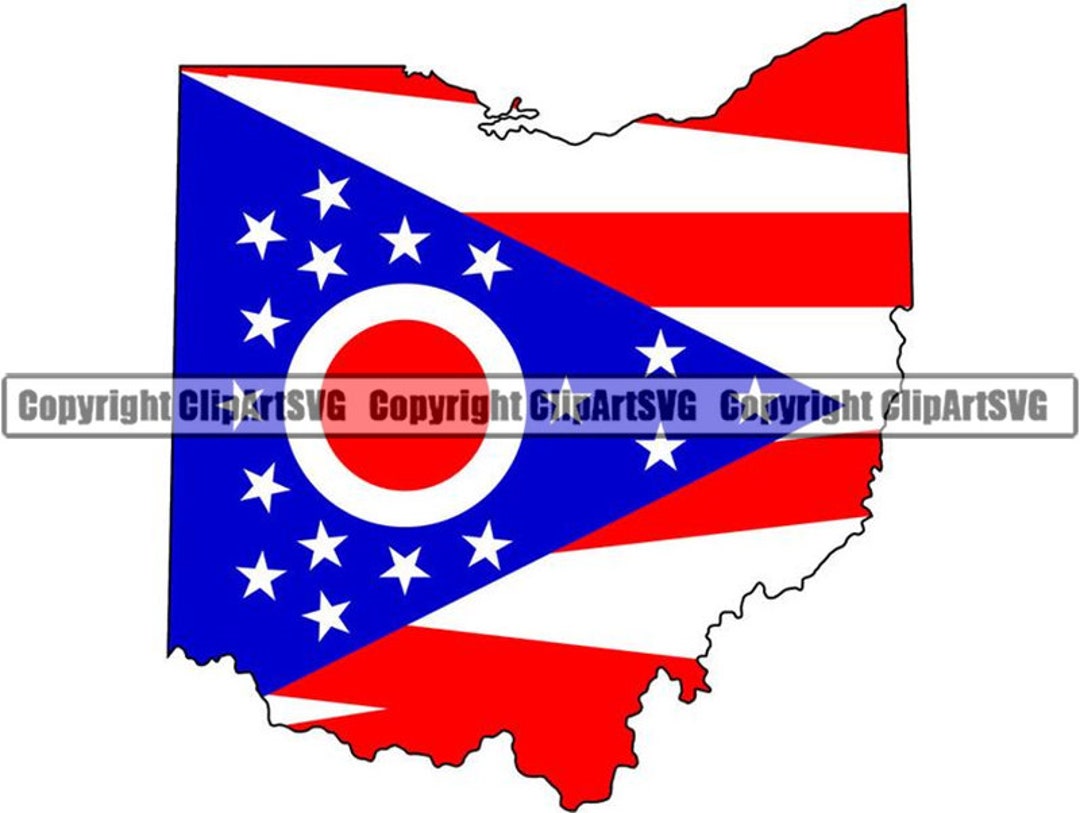 Ohio State Flag Shape Map U.S. US United America American Nation ...