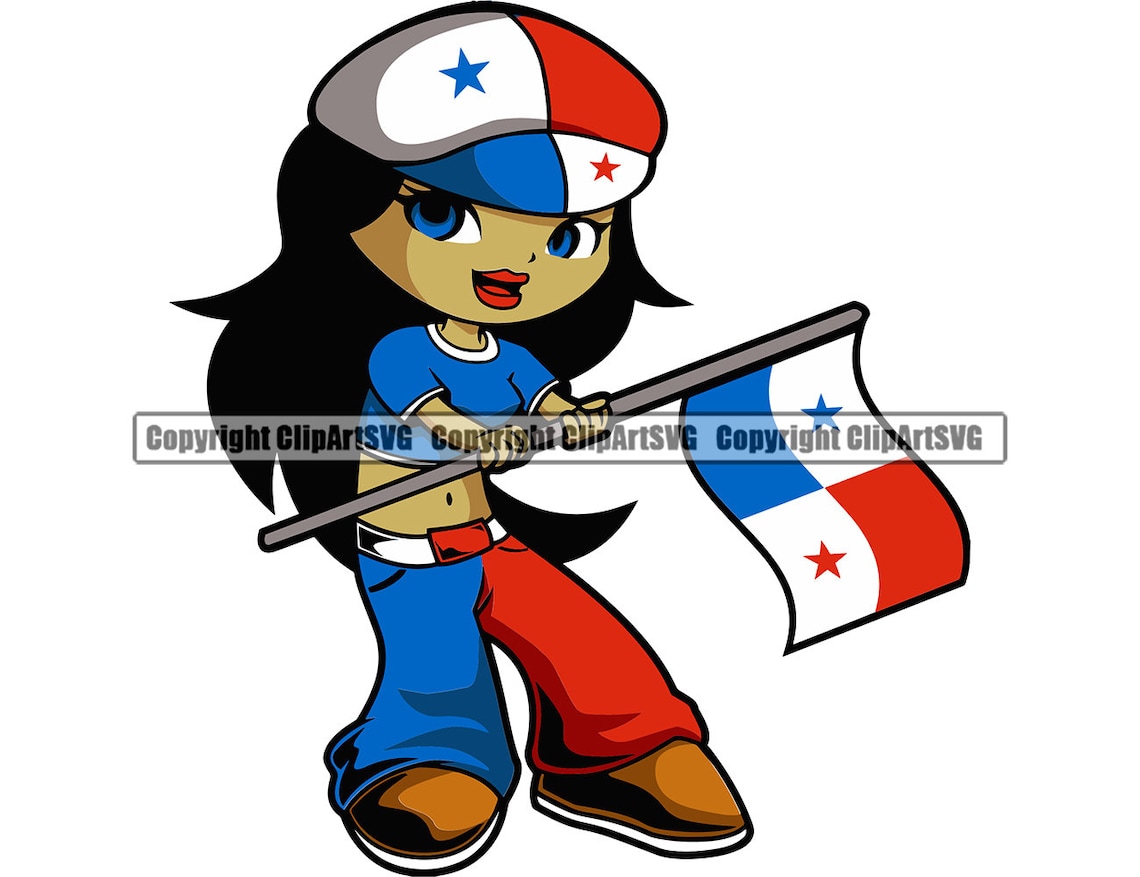 Panama Panamanian Cute Little Girl Flag Country World Nation Map Sign ...