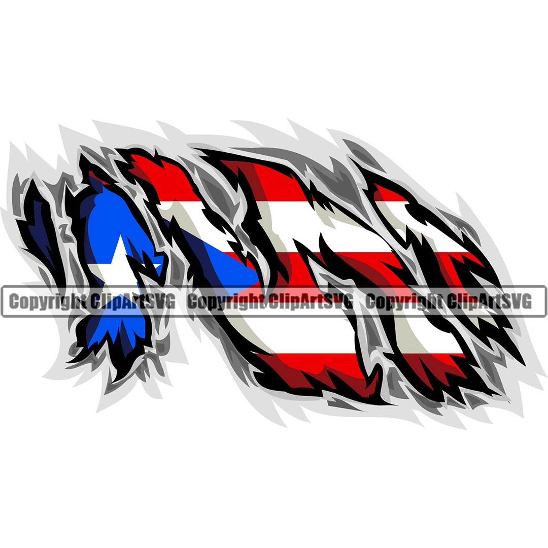 Puerto Rico Rican Distressed Ripped Skin Torn Shirt Showing Flag ...