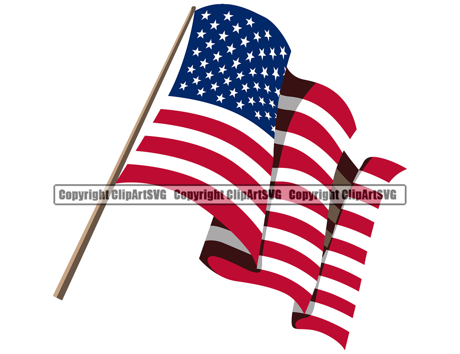 American Flagpole Clip Art