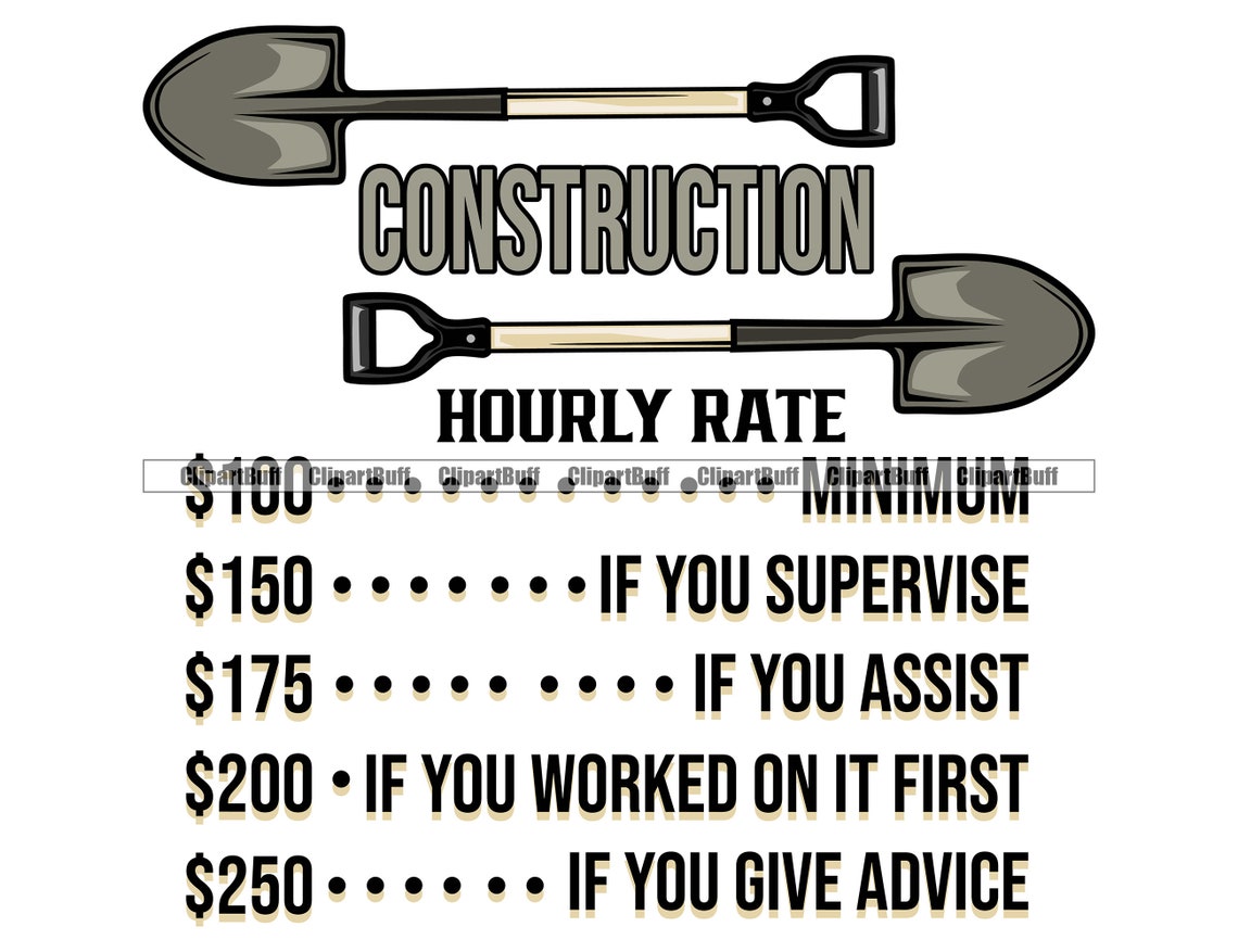 Construction Hourly Rate Funny Picture Contractor Worker - Etsy