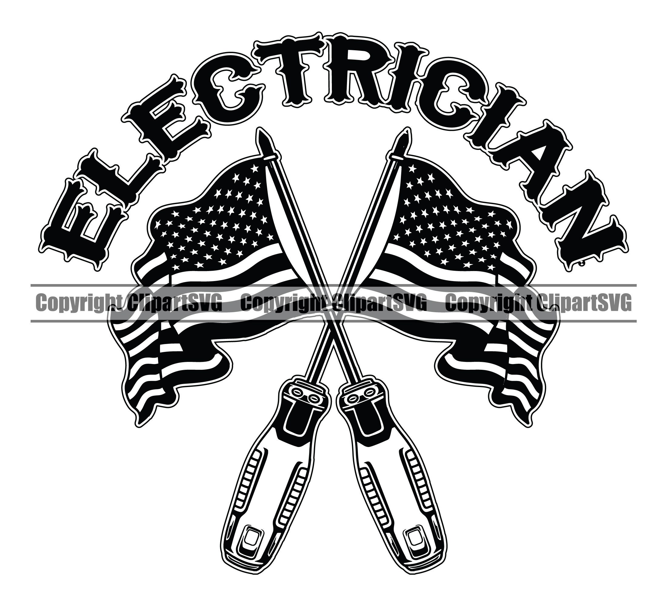 Electrician USA US American America Flag Electric Wire Work - Etsy