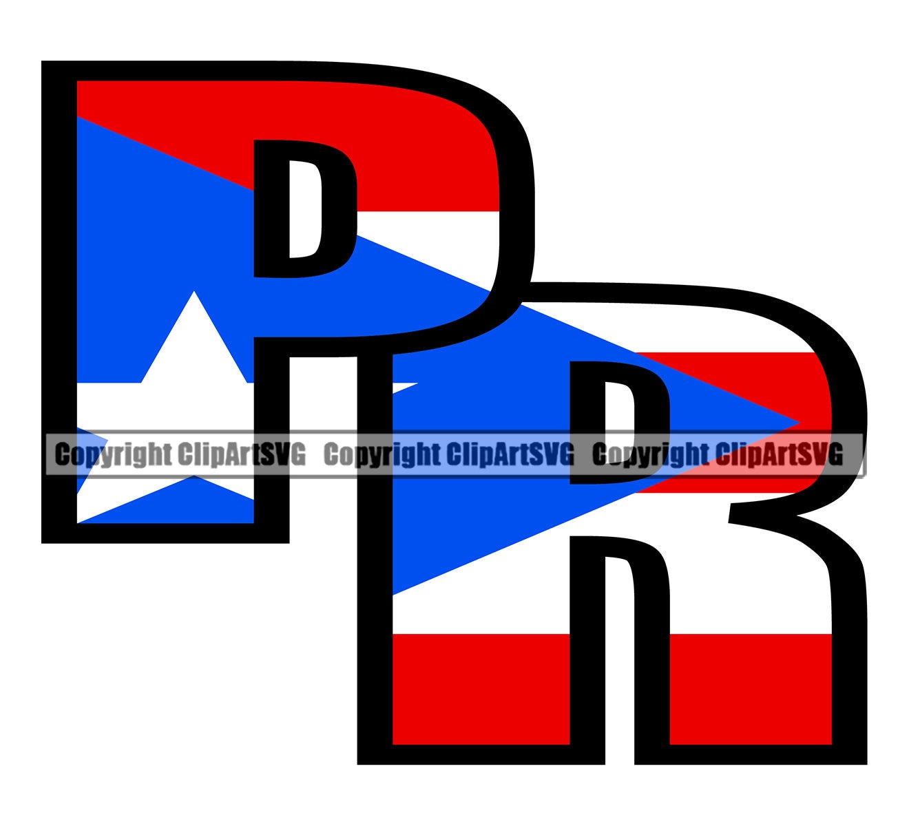 Puerto Rico Rican PR Name Word Text Flag Country World Nation | Etsy