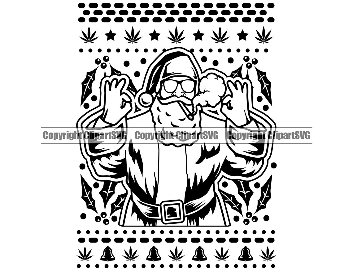 Marijuana Santa Christmas Sweater Pot Blunt Leaf Smoke Weed - Etsy