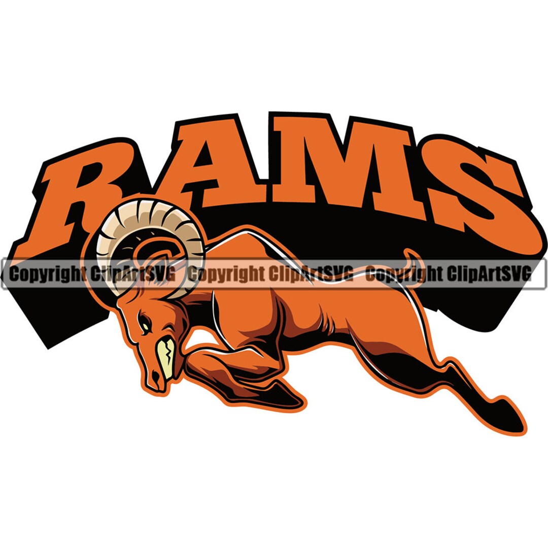 Ram Horn Sheep Mascot School Team Head Face Sport Esport Game Emblem ...