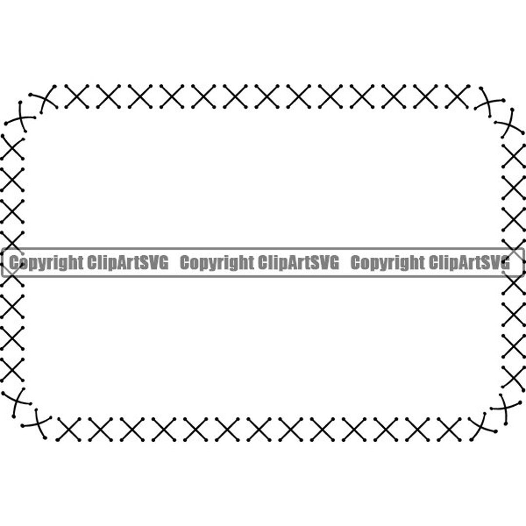 Stitch Pattern Rectangle Frame Stitching Fashion Fabric Crosshatch Sew ...
