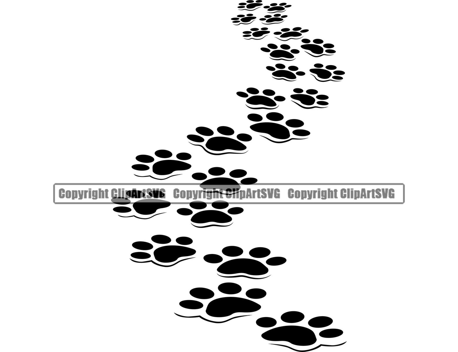 Dog Cat Paw Print Walk Walking Line Pet Puppy Pup Sitter Sitting Walker ...