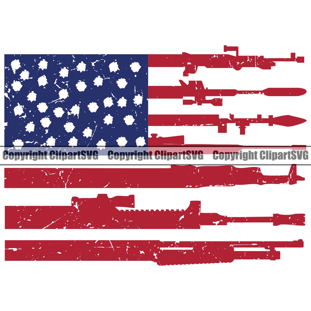 Machine Gun USA Flag America Pride Rifle Soldier Vet Veteran - Etsy
