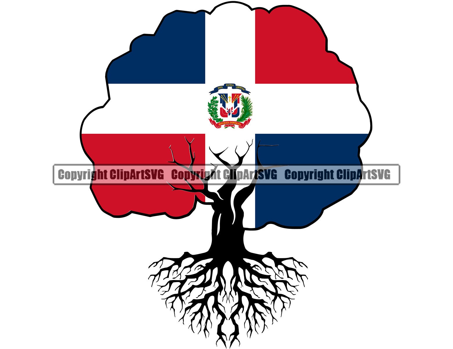Dominican Republic Republican Tree Roots Family Home Flag | Etsy