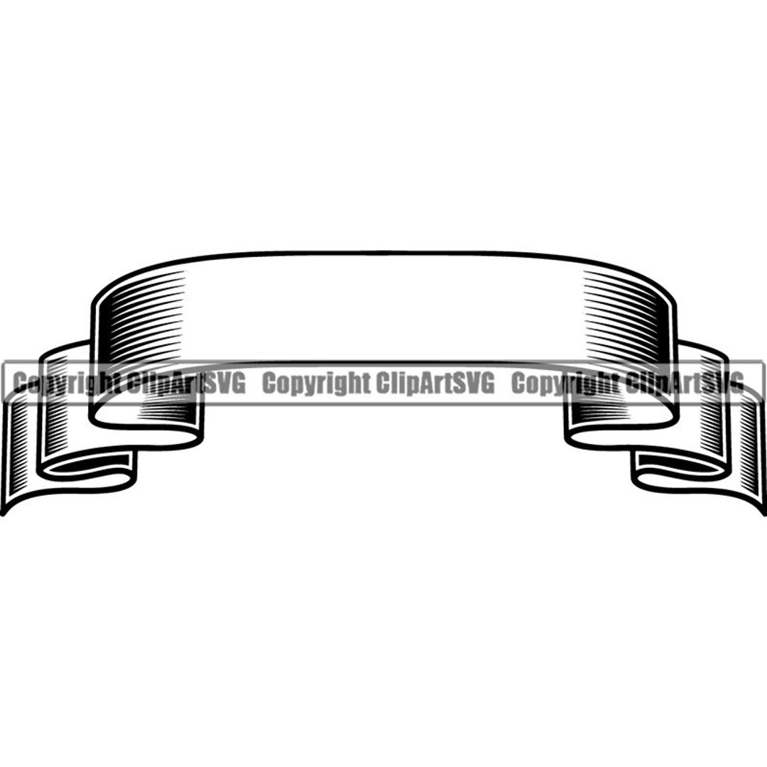 Vintage Ribbon Banner Scroll Label Sticker Emblem Badge Decorative ...