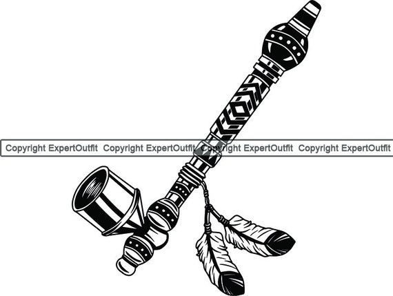 Indian Peace Pipe 3 Native American Feather Smoker Smoking | Etsy