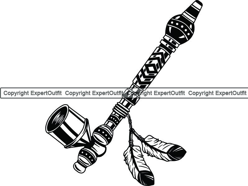 Indian Peace Pipe 3 Native American Feather Smoker Smoking | Etsy