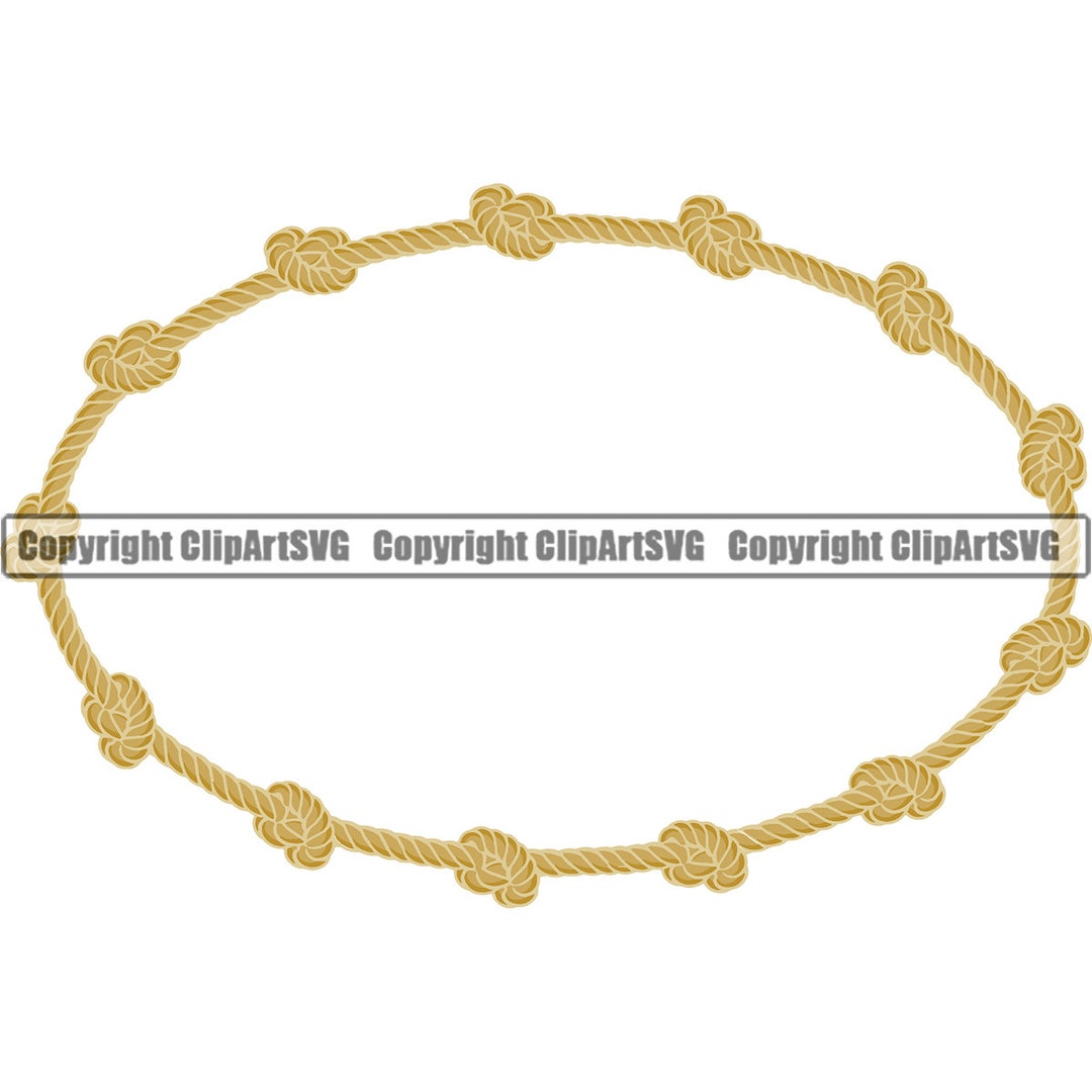 Rope Round Oval Round Frame Border Shield Western Cowboy Rodeo Country Marine Sea Line Badge ...