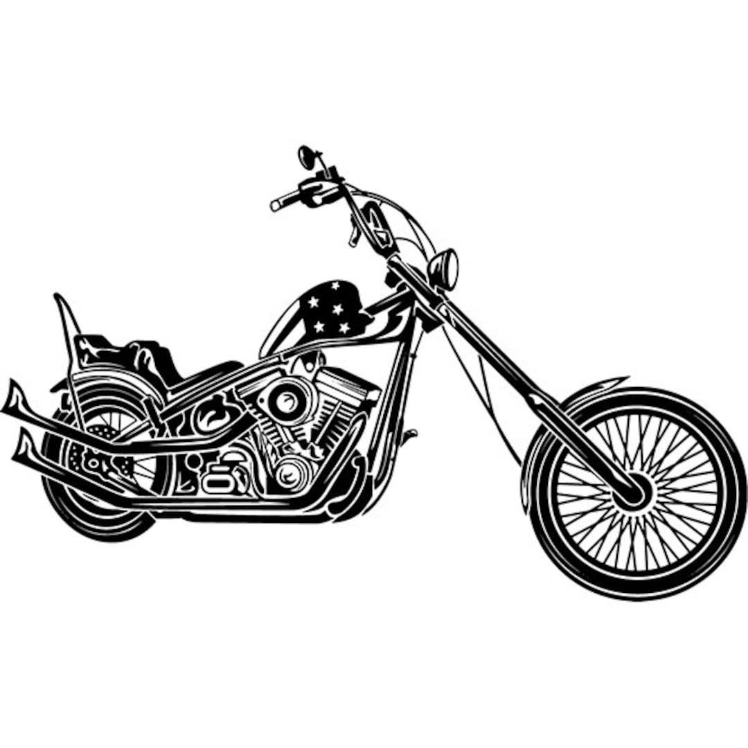 Chopper Motorcycle Drawing