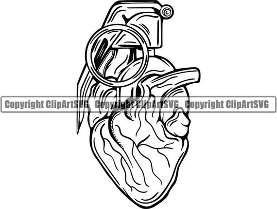 Heart Grenade Stencil
